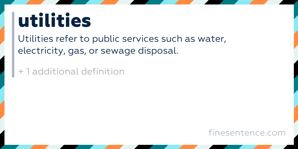 Utilities Definition Meaning And Examples In English