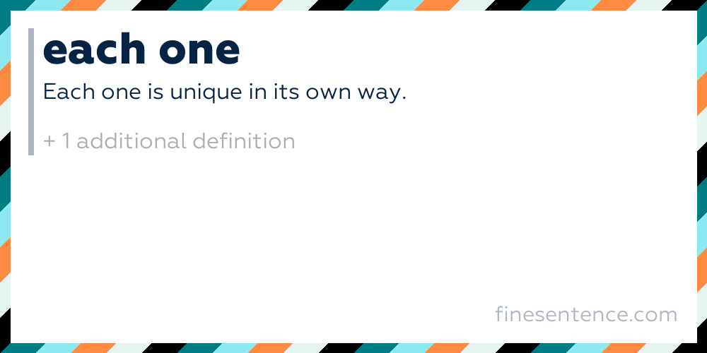 Each one - Definition, Meaning, and Examples in English