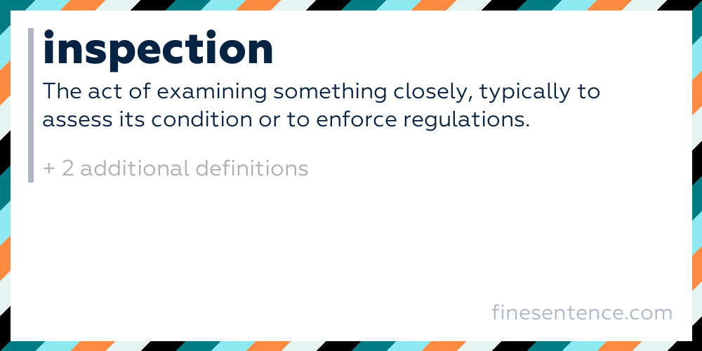 Inspection - Definition, Meaning, and Examples in English