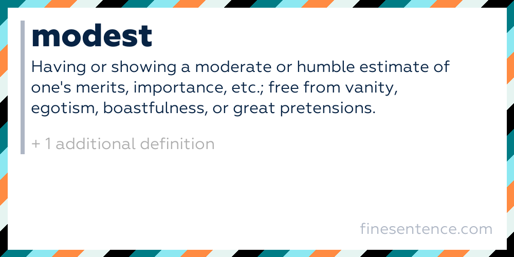 Modest - Definition, Meaning, and Examples in English