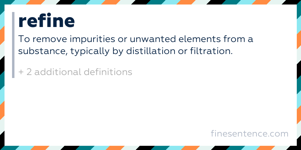 Refine - Definition, Meaning, and Examples in English
