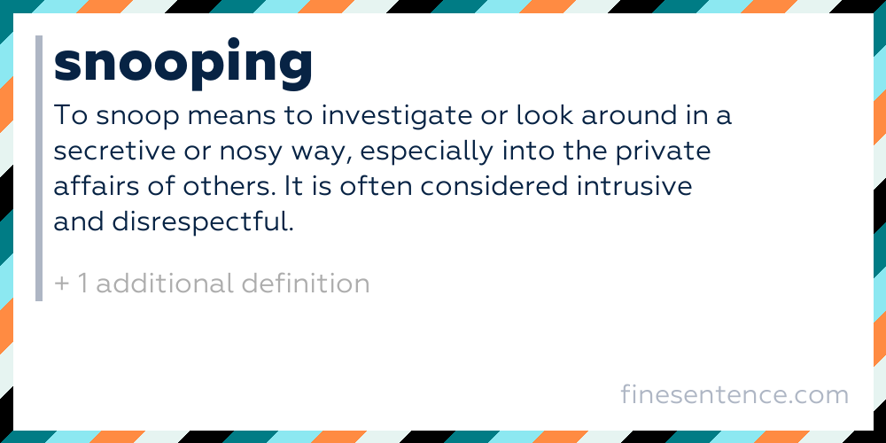 Snooping - Definition, Meaning, and Examples in English